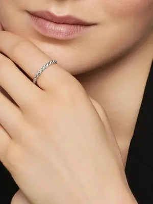 David Yurman Pavé Petite Band Ring In 18k White Gold