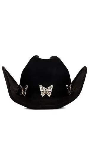 8 Other Reasons Butterfly Cowboy Hat - Black