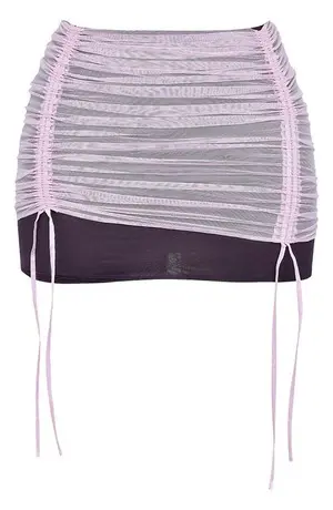 MISTRESS ROCKS Lace Trim Miniskirt - Mallow