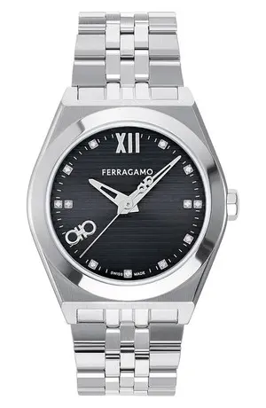 FERRAGAMO Vega Diamond Bracelet Watch - Stainless Steel