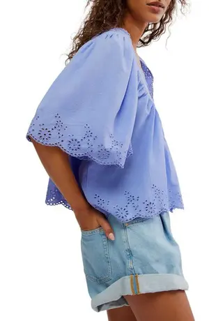 Free People Costa Eyelet Top