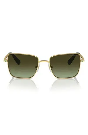 SWAROVSKI Swarovski 56mm Matric Crystal Square Sunglasses Gold