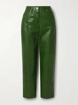 FERRAGAMO Cropped Straight-leg Leather Pants