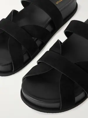 NEOUS Ibor Suede Slides - Black