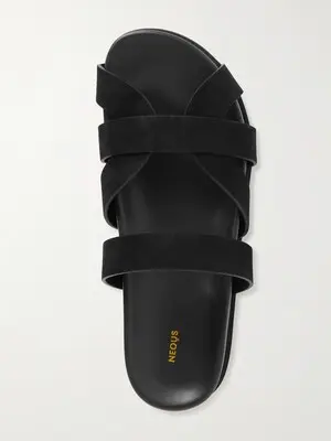 NEOUS Ibor Suede Slides - Black