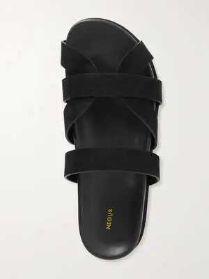 NEOUS Ibor Suede Slides - Black