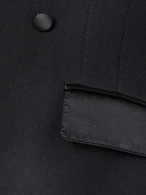 Dolce & Gabbana Silk Satin-trimmed Wool-blend Twill Blazer - Black