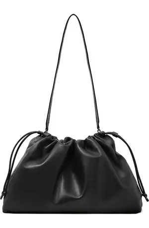Cos Leather Drawstring Clutch