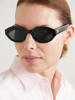 Gucci Oval-frame Acetate Sunglasses
