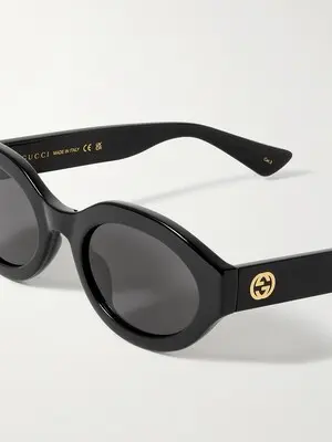 Gucci Oval-frame Acetate Sunglasses