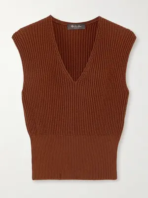 Loro Piana Ikeda Ribbed Silk And Cotton-blend Top