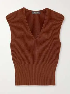 Loro Piana Ikeda Ribbed Silk And Cotton-blend Top