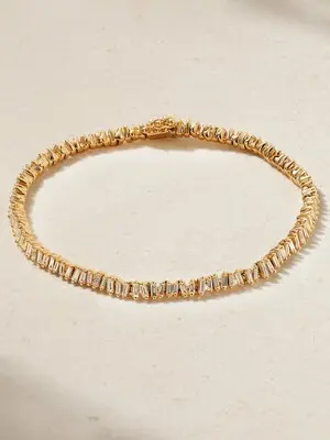 SUZANNE KALAN 18-karat Rose Diamond Tennis Bracelet - Gold