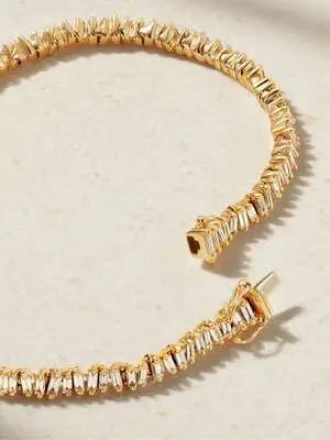 SUZANNE KALAN 18-karat Rose Diamond Tennis Bracelet - Gold