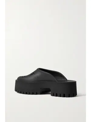 Gucci Elea Perforated Rubber Platform Mules
