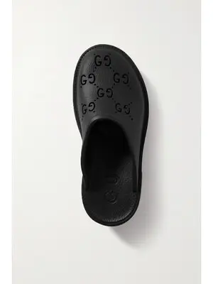 Gucci Elea Perforated Rubber Platform Mules
