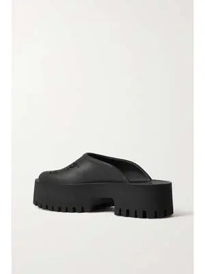 Gucci Elea Perforated Rubber Platform Mules