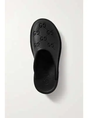 Gucci Elea Perforated Rubber Platform Mules