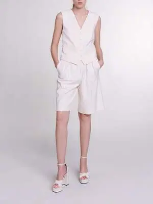 Maje Pleated Bermuda Shorts