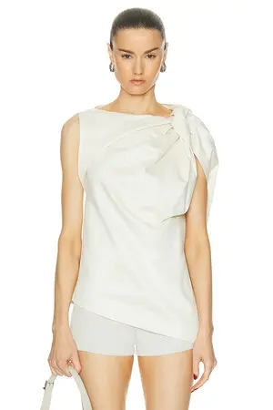 TOTEME Shoulder Twist Satin Top
