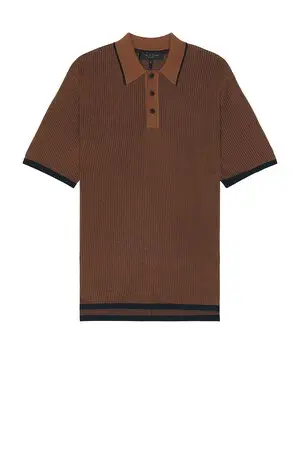 Rag & Bone Rag & Bone Harvey Knit Polo In Blue Clay