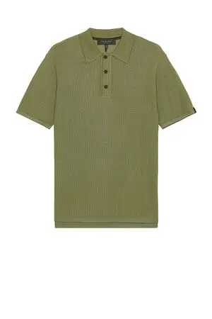 Rag & Bone Rag & Bone Harvey Knit Polo In Blue Sage