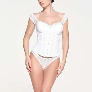 SKIMS Romance Lace Corset - Snow