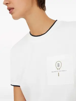 Brunello Cucinelli Embroidered Cotton T-shirt