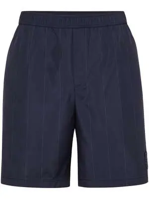 Brunello Cucinelli Logo-appliqué Striped Shorts - Blue