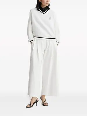 Brunello Cucinelli Logo-printed Striped-trim Sweatshirt