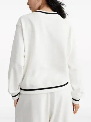 Brunello Cucinelli Logo-printed Striped-trim Sweatshirt