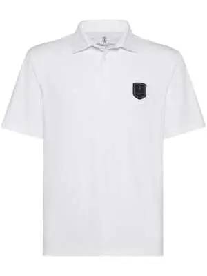 Brunello Cucinelli Appliqué-detail Polo Shirt - White