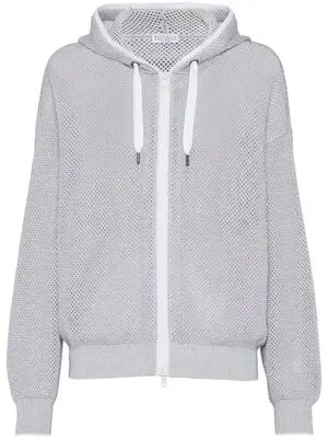Brunello Cucinelli Open-knit Zip-up Hoodie