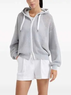 Brunello Cucinelli Open-knit Zip-up Hoodie