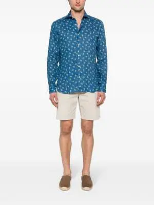 BARBA NAPOLI Paisley-print Linen Shirt