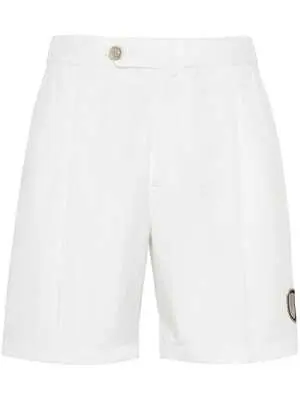 Brunello Cucinelli Tailored Shorts With Logo Appliqu - White