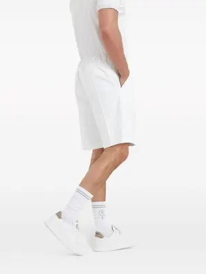 Brunello Cucinelli Tailored Shorts With Logo Appliqu - White