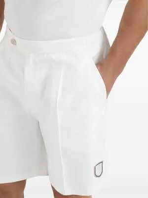 Brunello Cucinelli Tailored Shorts With Logo Appliqu - White