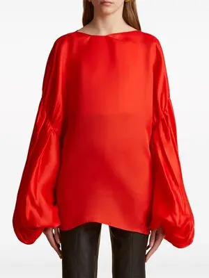 Khaite The Quico Silk Blouse - Red