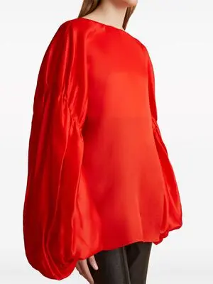 Khaite The Quico Silk Blouse - Red