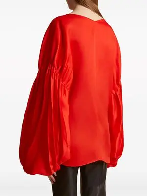 Khaite The Quico Silk Blouse - Red
