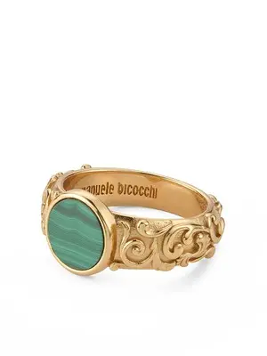 Emanuele Bicocchi Arabesque Malachite Ring - Gold