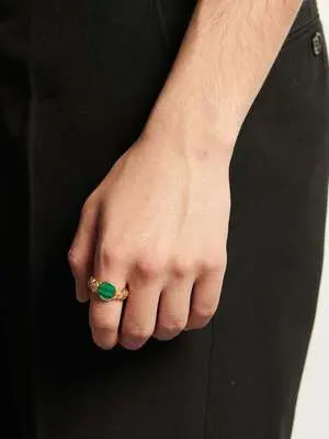 Emanuele Bicocchi Arabesque Malachite Ring - Gold