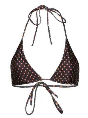 Faithfull The Brand Lattea Polka-dot Bikini Top - Grey