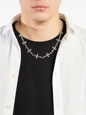 Emanuele Bicocchi Avelli Cross Charm Necklace - Silver