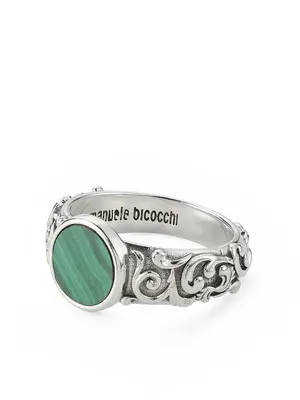 Emanuele Bicocchi Arabesque Malachite Ring - Green