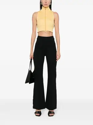 COURREGES Zip-up Cropped Vest - Yellow