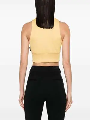 COURREGES Zip-up Cropped Vest - Yellow
