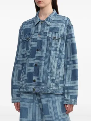 CHARLES JEFFREY Tartan Denim Jacket