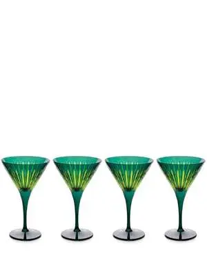L'Objet Prism Martini Glasses - Green
